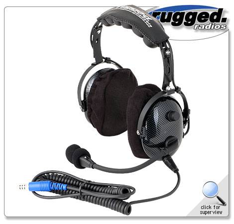 Rugged Radios H22 Over The Head Ultimate Carbon Fiber 2-Way Headset